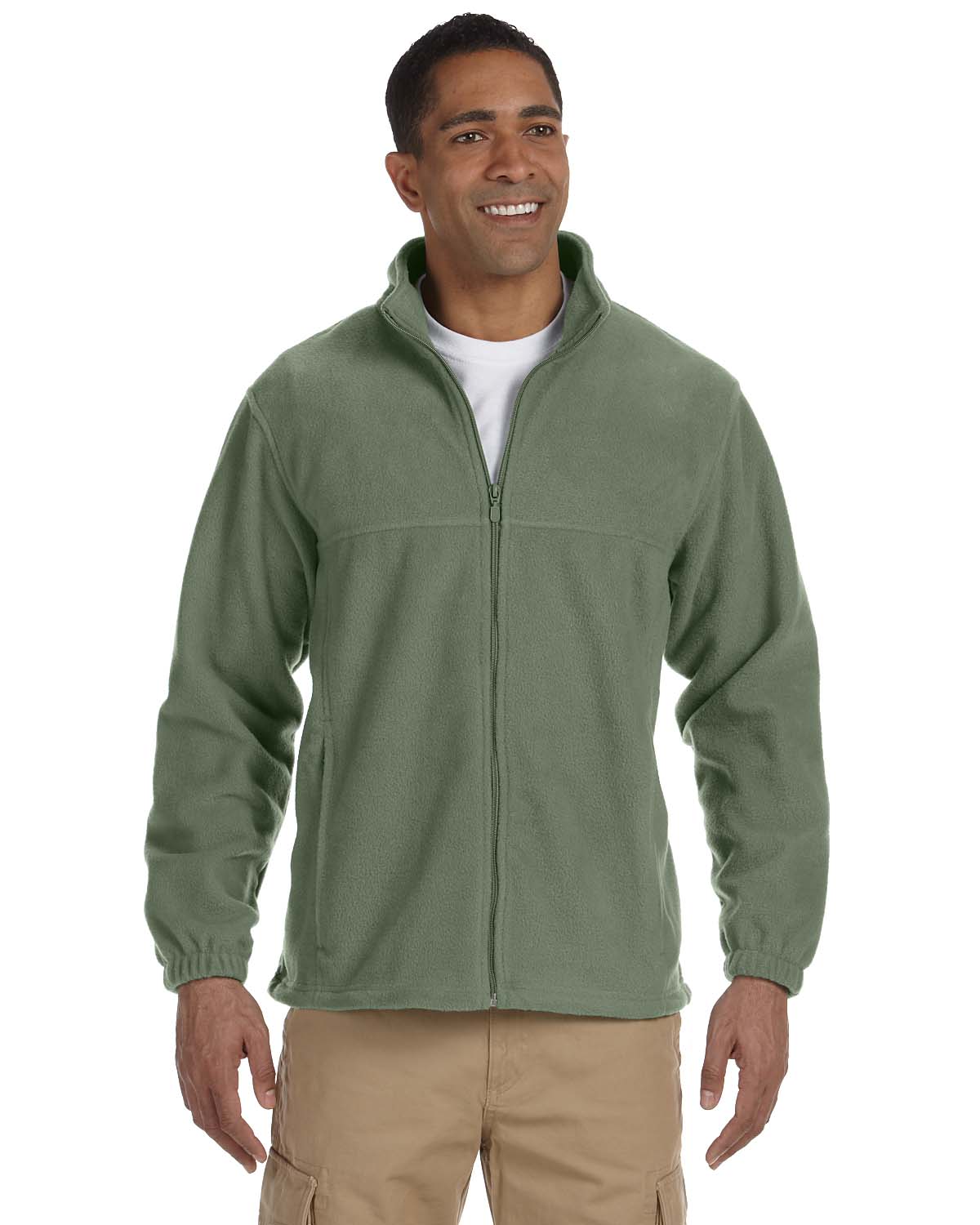 Harriton Jacket Men's 8 oz Full-Zip Fleece Solid S-6XL R-M990 | eBay