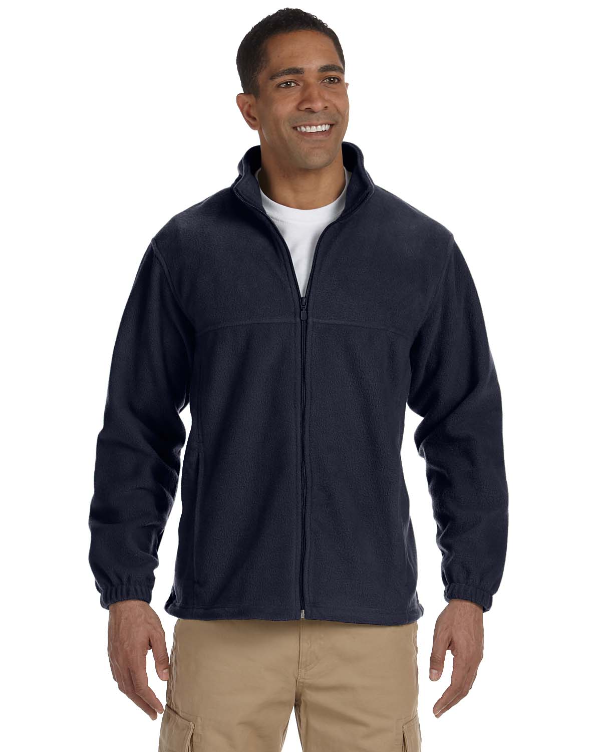 Harriton Jacket Men's 8 oz Full-Zip Fleece Solid S-6XL R-M990 | eBay