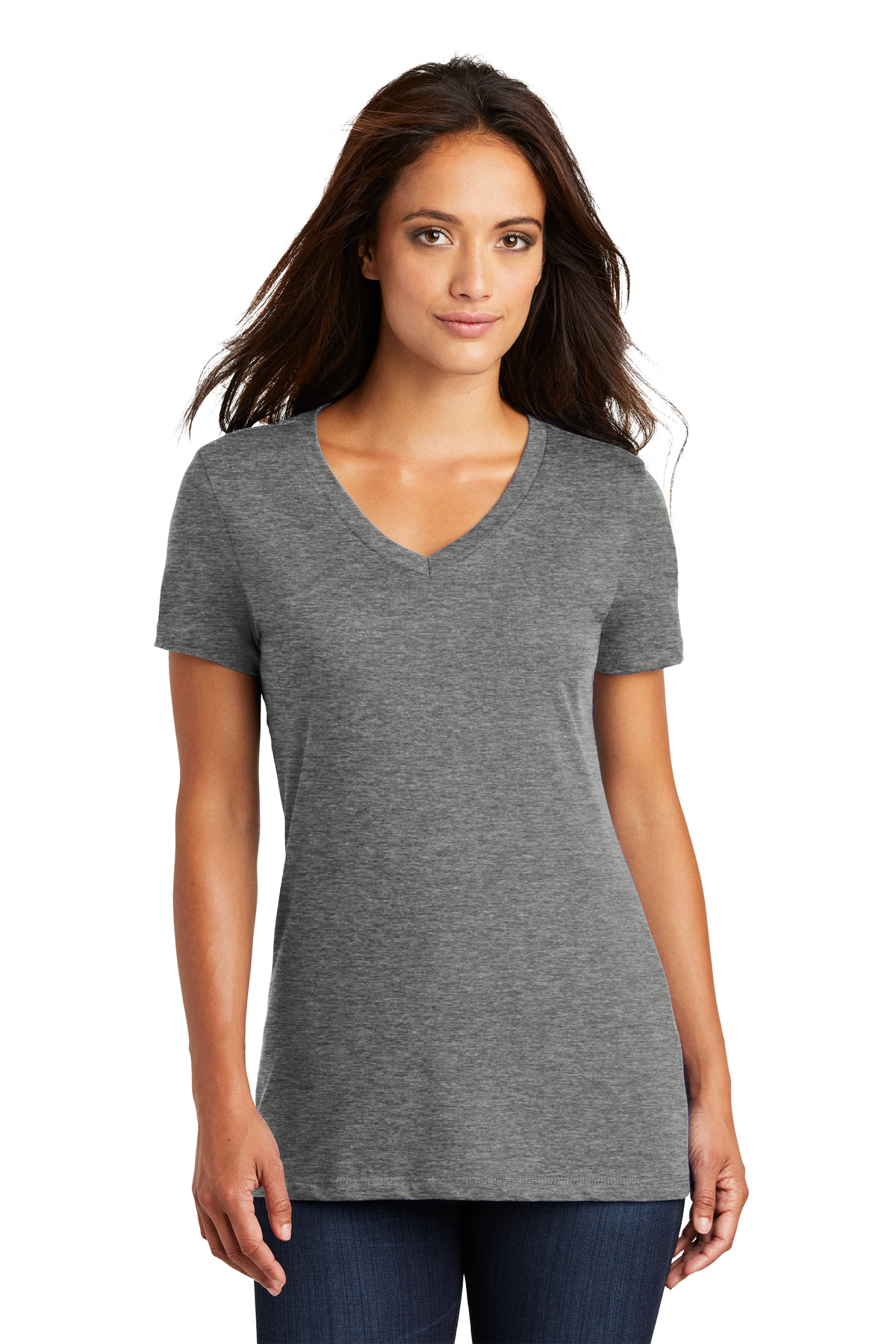District Made Ladies Perfect Weight V-Neck Tee DM1170L | eBay